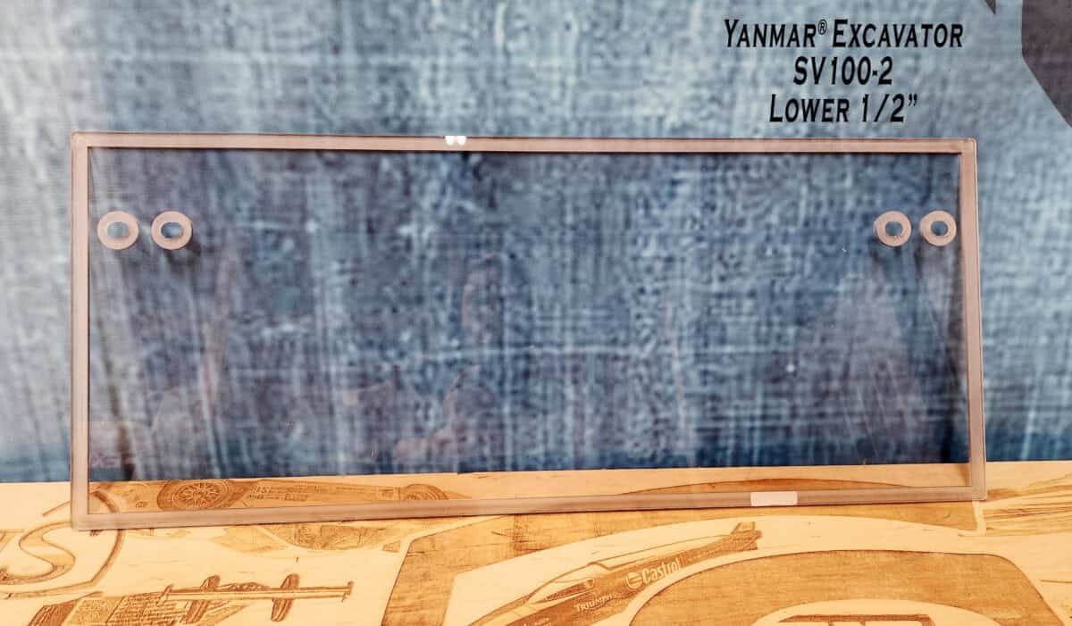 Yanmar Excavator Windshield: SV100-2 - Polycarbonate Replacement