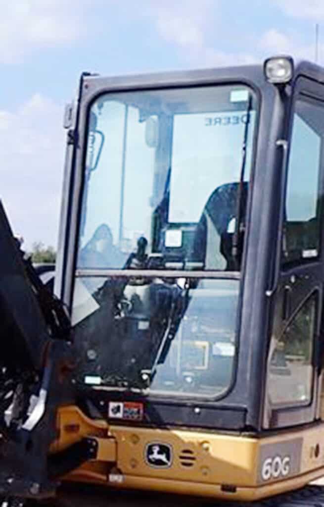 John Deere Compact Excavator Windshield - Polycarbonate Replacement
